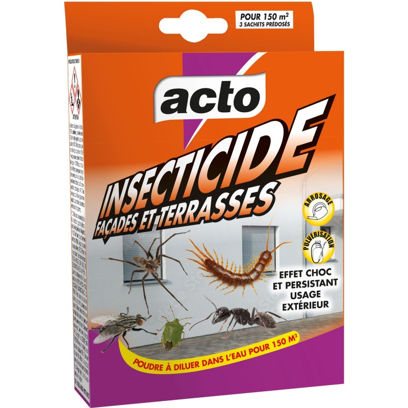 ACTO INSECTICIDE Facades&terrasses Pour 150m2 Sachets prédosés 3X20G